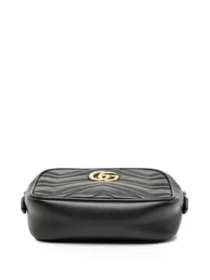 Gucci Mini Gg Marmont Matelasse Leather Crossbody Bag - Black