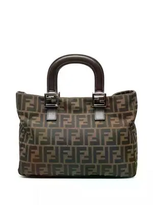 Fendi 20th Century Small Zucca Canvas Twins Tote Bag - Brown