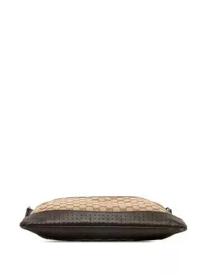 Gucci Gg Canvas Perforated Crossbody Bag - Brown