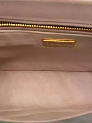 Prada Saffiano Sound Lock Satchel - Brown