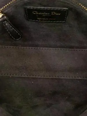 Dior 2019 Mini Velvet Cannage Lady Satchel - Black