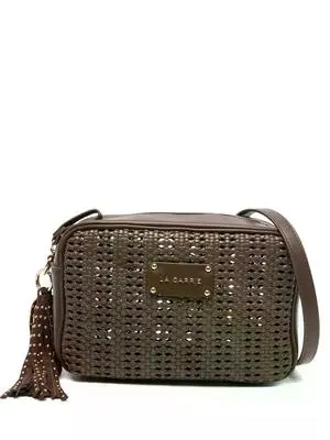 LA CARRIE Woven Tassel Leather Shoulder Bag - Brown