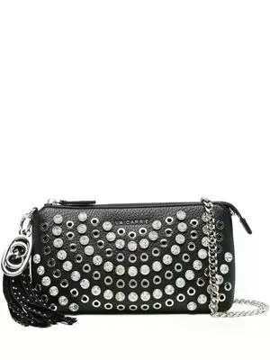 LA CARRIE Studded Tassel Crossbody Bag - Black