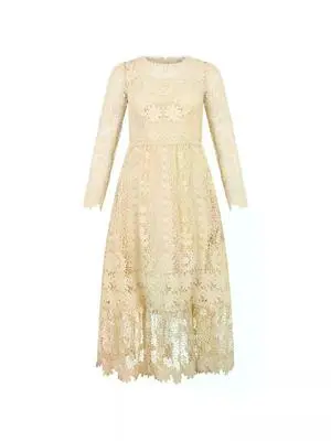 Valentino Garavani Lace Midi Dress - Neutrals