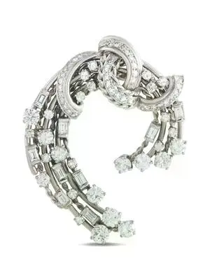 LB EXCLUSIVE Diamond Geometric Brooch - Silver