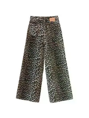 GANNI Leopard-print Trousers