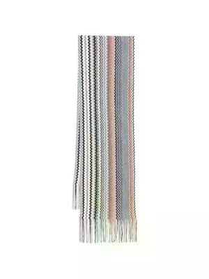 Missoni Zig-zag Fringed Scarf - White