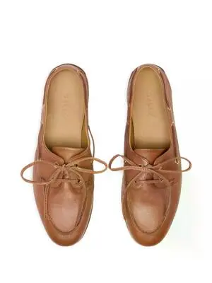 Bally Plume Leather Tie Loafers