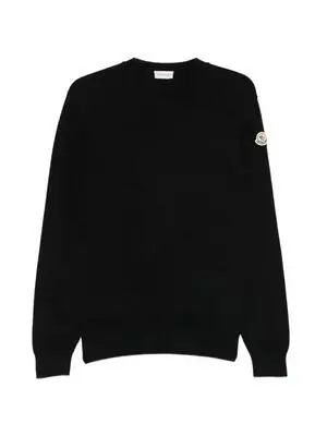 Moncler Crew Neck Knit Jumper - Black