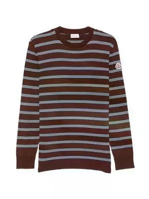Moncler Striped Crew-neck T-shirt - Brown