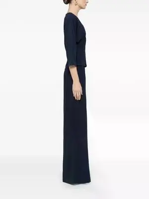 NISSA High-waisted Crepe Trousers - Blue