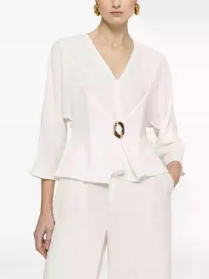 NISSA V-neck Blouse - White