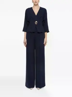 NISSA V-neck Blouse - Blue