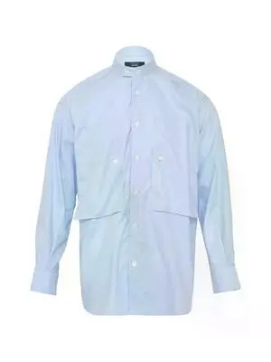 Comme Des Garçons Long-sleeve Patch-pocket Shirt - Blue
