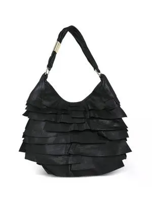 SAINT LAURENT 1990s Ruffled Leather Bag