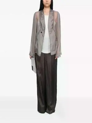 Rick Owens Temple Stag Zip-detail Shirt - Grey