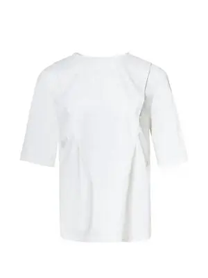 KUMANN YHJ Asymmetrical Side Panel Detail T-shirt - White