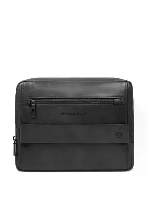 PIQUADRO Leather Messenger Bag - Black