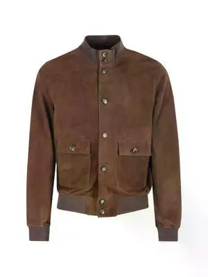 STEWART Buttoned Flap-pocket Suede Jacket - Brown