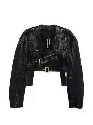 Rick Owens Micro Biker Belted Jacket - Black