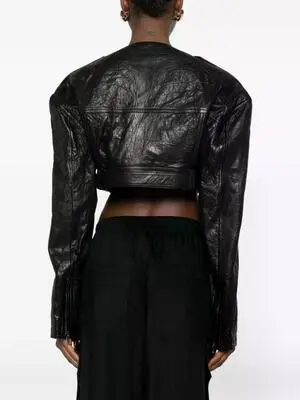 Rick Owens Micro Biker Belted Jacket - Black
