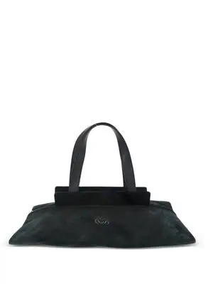 Loewe 1990s Anagram Suede Handbag - Black