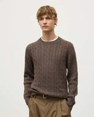 Johnstons Of Elgin Calder Cable Cashmere Jumper - Grey