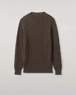 Johnstons Of Elgin Calder Cable Cashmere Jumper - Grey