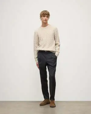 Johnstons Of Elgin Calder Cable Cashmere Jumper - Grey