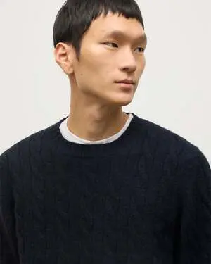 Johnstons Of Elgin Calder Cable Cashmere Jumper - Grey