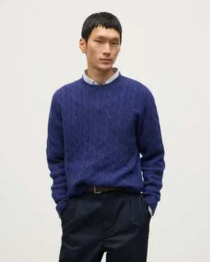 Johnstons Of Elgin Calder Cable Cashmere Jumper - Grey