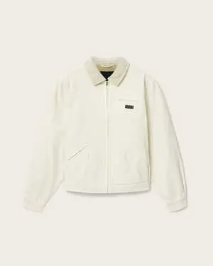 ALLSAINTS Korey Borg Lined Relaxed Fit Jacket - Pebble White