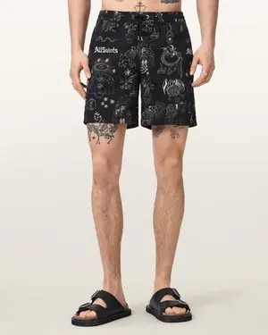 ALLSAINTS Terra Slim Fit Swim Shorts - Black