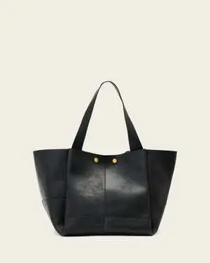 ALLSAINTS Rosalie Large Leather Tote Bag - Black