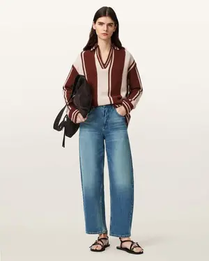 ALLSAINTS Sadie Barrel Leg Denim Jeans - Blue