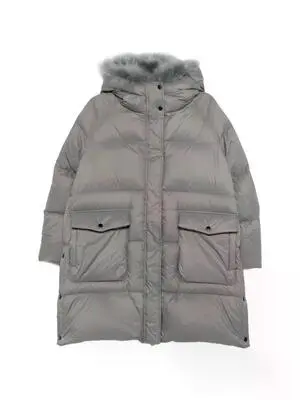 YVES SALOMON Shearling Trimmed Down Coat - Grey