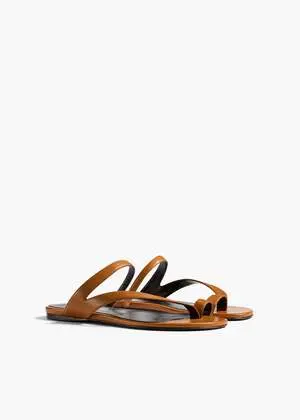 Khaite Aimee Flat Sandal In Leather