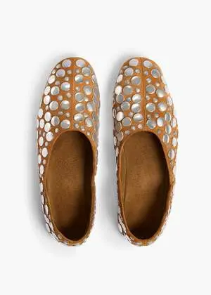 Khaite Jane Suede Flats With Studs