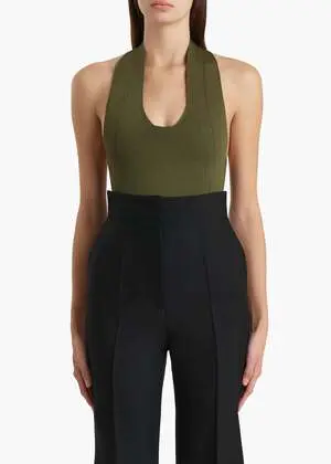 Khaite Halter Bodysuit - Olive