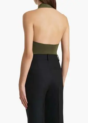 Khaite Halter Bodysuit - Olive