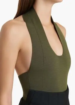 Khaite Halter Bodysuit - Olive