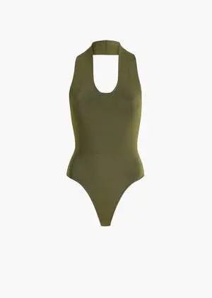 Khaite Halter Bodysuit Olive