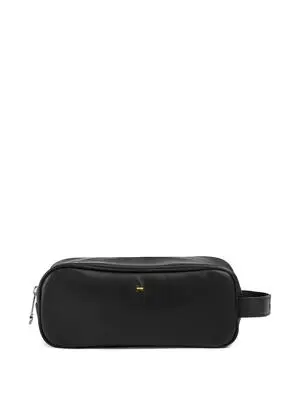 DOUCAL'S Leather Wash Bag - Black