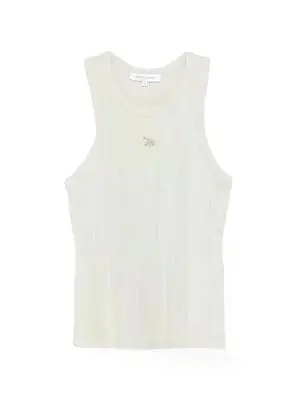 Maison Kitsuné Rib-knit Tank Top With Logo Patch