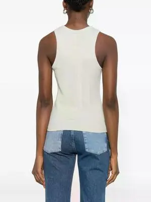 Maison Kitsuné Rib-knit Tank Top With Logo Patch