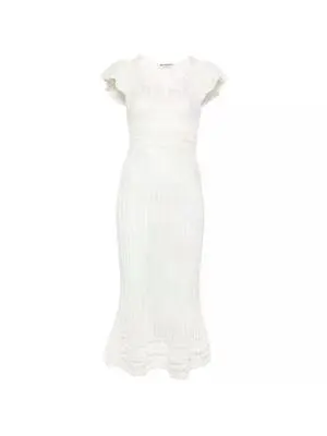 JW Anderson Ruffled Crochet Dress - White
