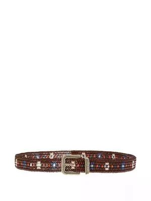 Etro Embroidered Beaded Belt - Brown