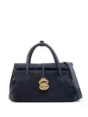 ZANELLATO Dotta Top Handle Lock Tote Bag - Blue