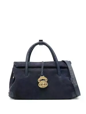 ZANELLATO Dotta Top Handle Lock Tote Bag - Blue