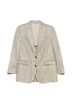 Brunello Cucinelli Striped Pocket Blazer - Neutrals